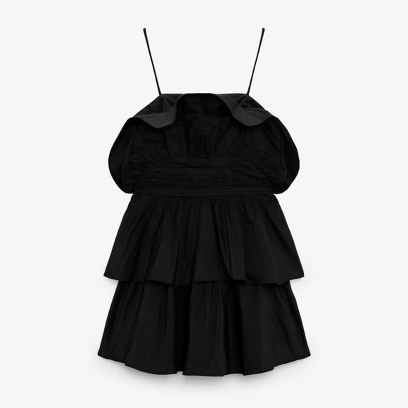 Zara | Dresses | Nwt Zara Ruffled Mini Dress Black Ref 366628 S | Poshmark